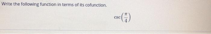 Solved Write The Following Function In Terms Of Its