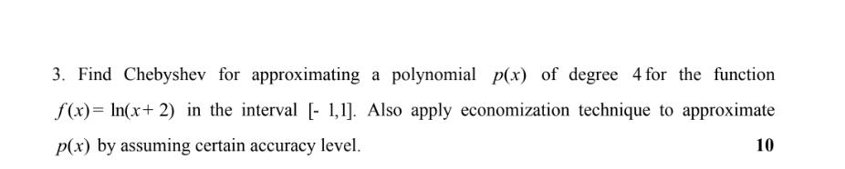 Find Chebyshev for approximating a polynomial p(x) | Chegg.com