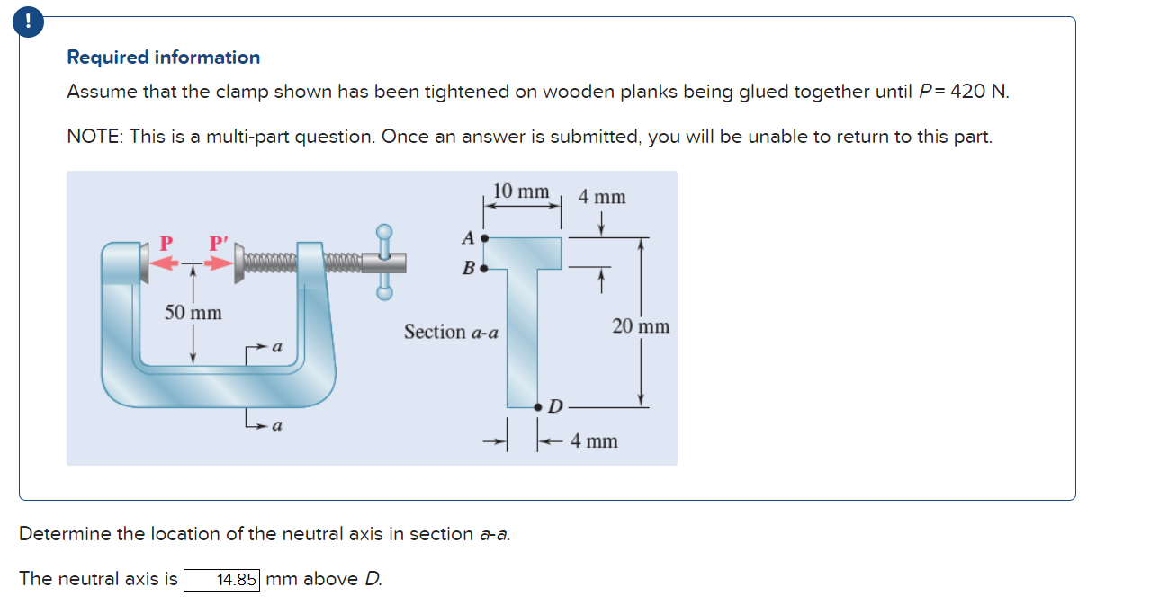 Solved Assume that the clamp shown has been tightened on | Chegg.com