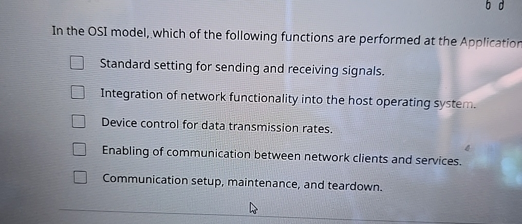 Solved In the OSI model, which of the following functions | Chegg.com