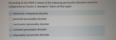 Solved According to the DSM- 5 ﻿which of the following | Chegg.com