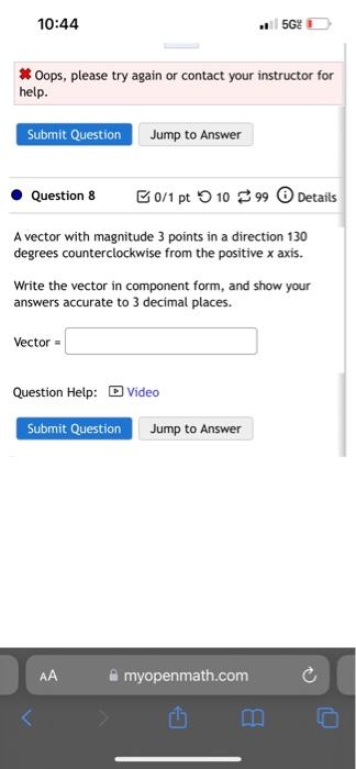 Solved Oops, please try again or contact your instructor for | Chegg.com