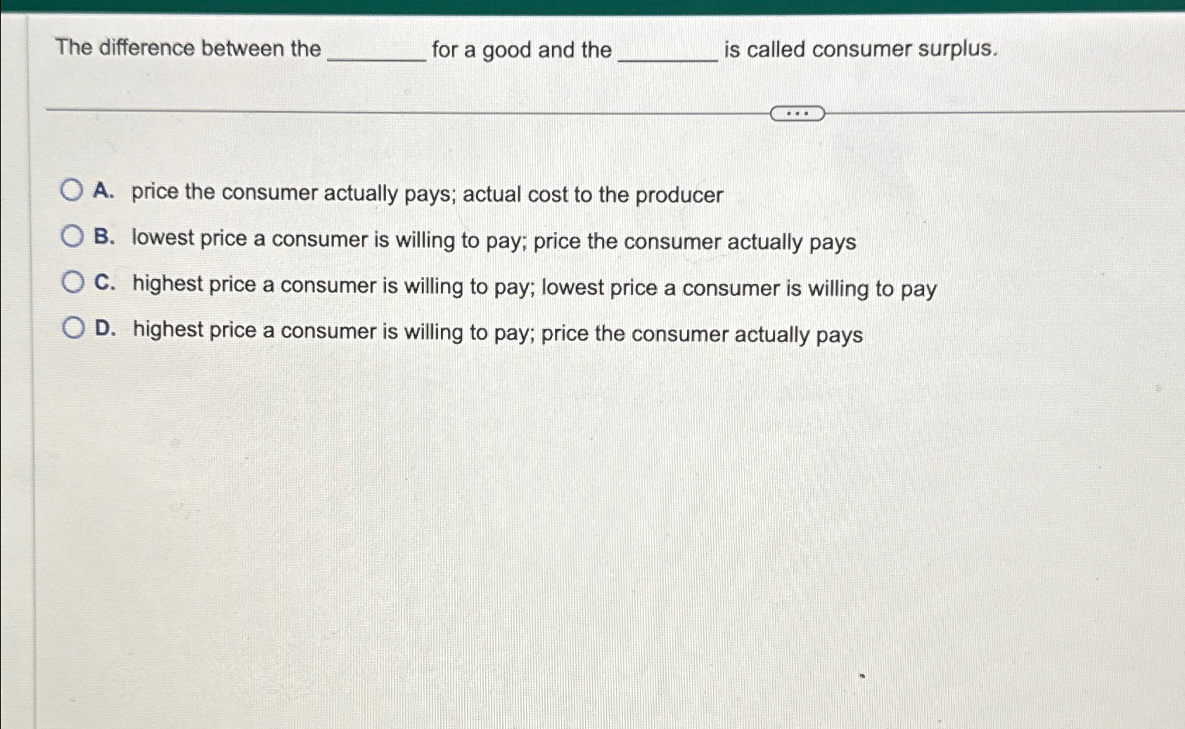 Solved The difference between the for a good and the is | Chegg.com