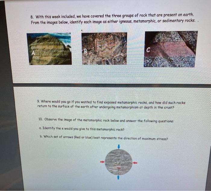 Solved Metamorphic Rocks Review Questions 1. Why is heat | Chegg.com