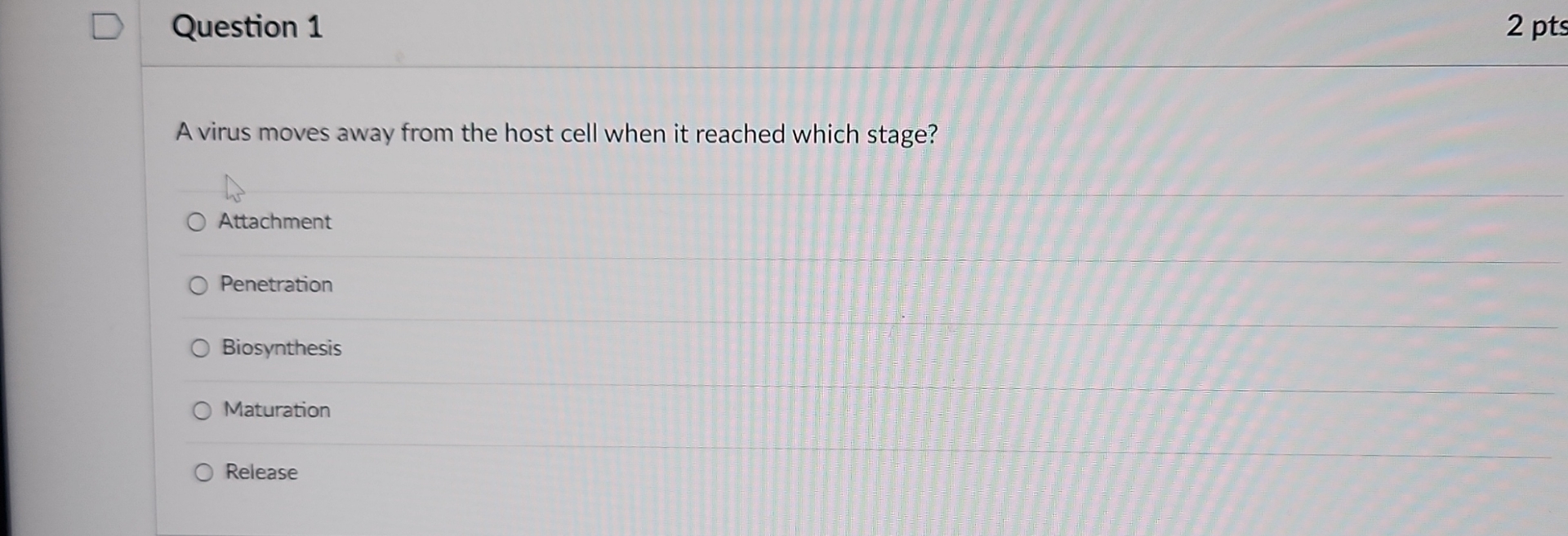 Solved Question 12 ﻿ptsA virus moves away from the host cell | Chegg.com