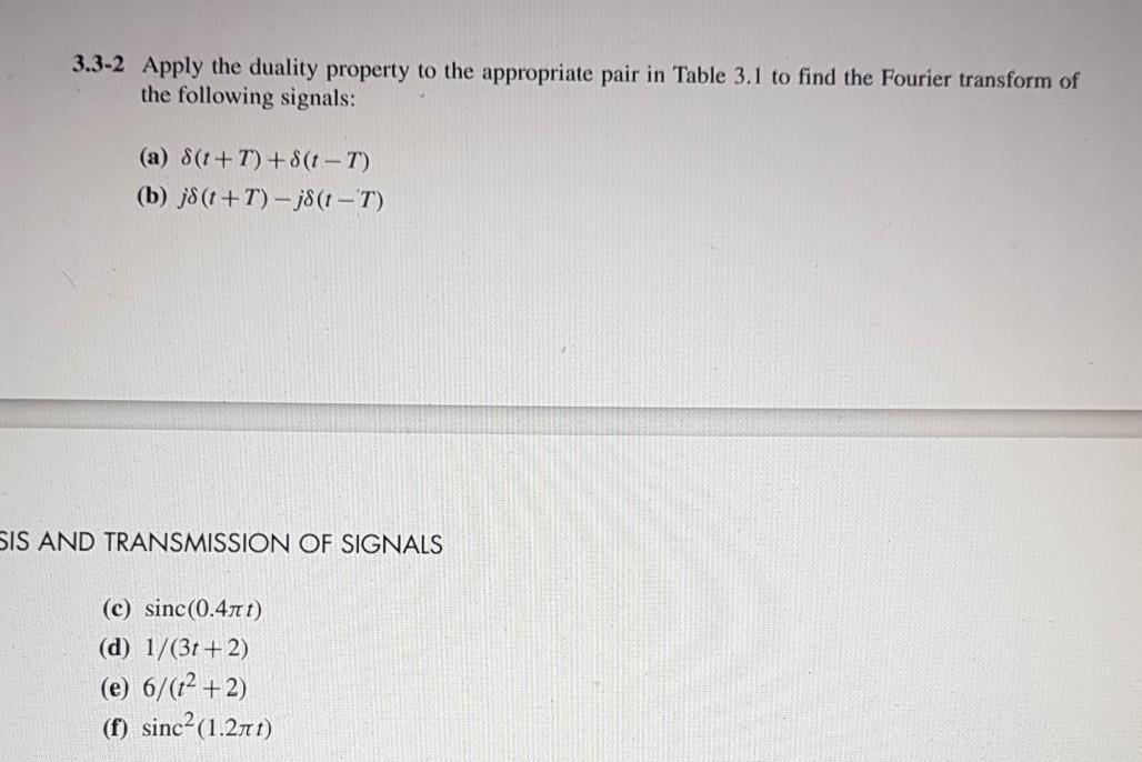 Solved 3.3-2 Apply the duality property to the appropriate | Chegg.com