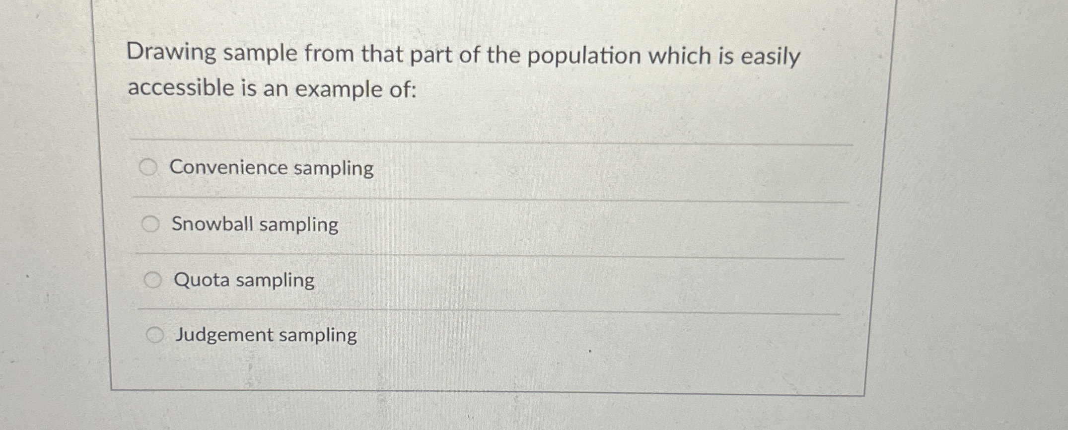 Solved Drawing sample from that part of the population which | Chegg.com