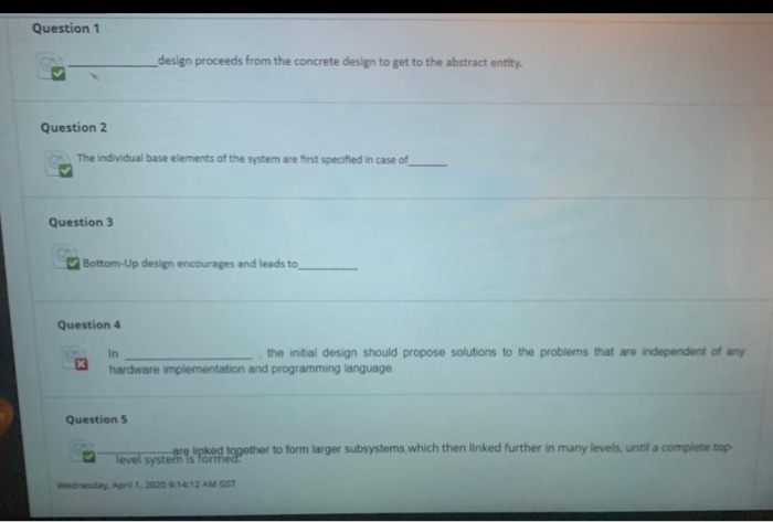 Question 1 design proceeds from the concrete design | Chegg.com