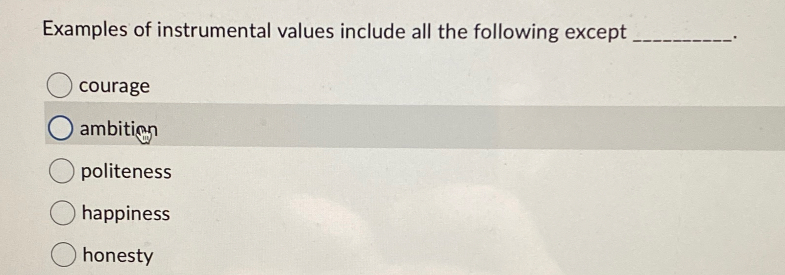Solved Examples of instrumental values include all the | Chegg.com