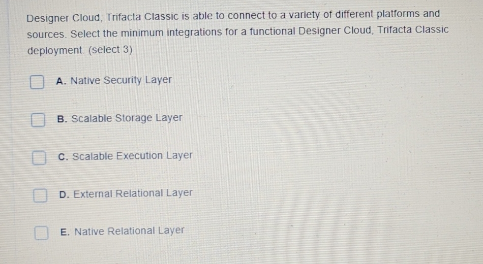 Solved Designer Cloud, Trifacta Classic is able to connect | Chegg.com