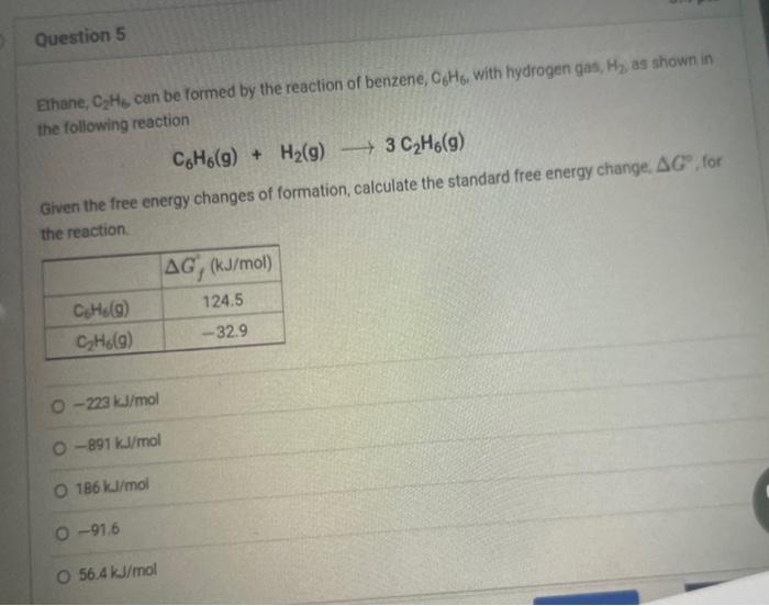 [Solved]: Ethane, ( mathrm{C}_{2} mathrm{H}_{6} ) can b