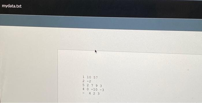 Solved This text file mydatatxt t contains some numbers. | Chegg.com