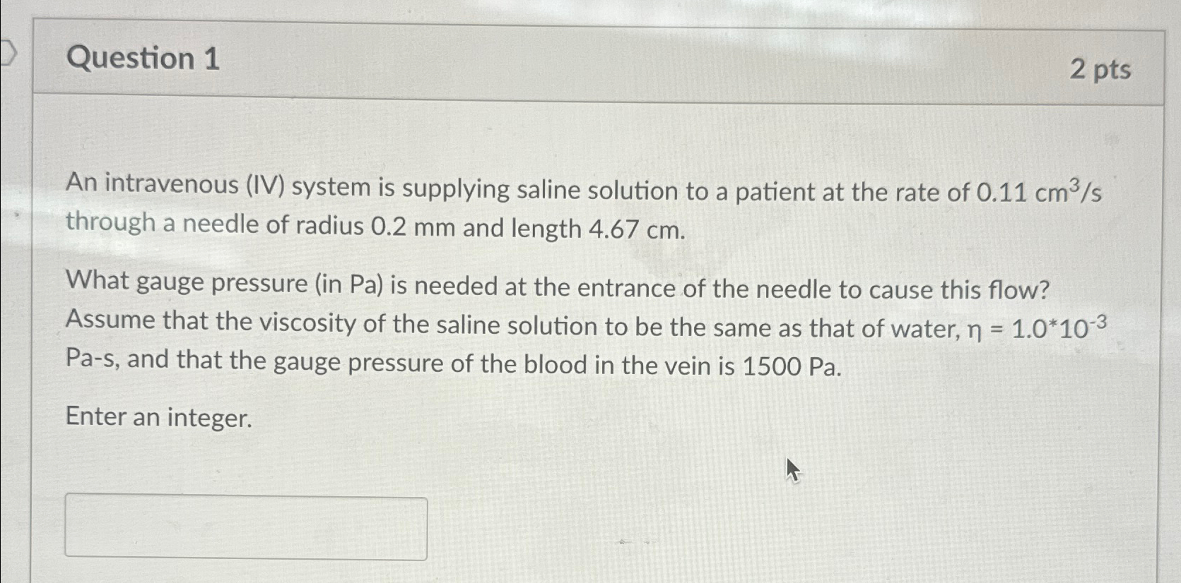 Solved Question 12 ﻿ptsAn intravenous (IV) ﻿system is | Chegg.com