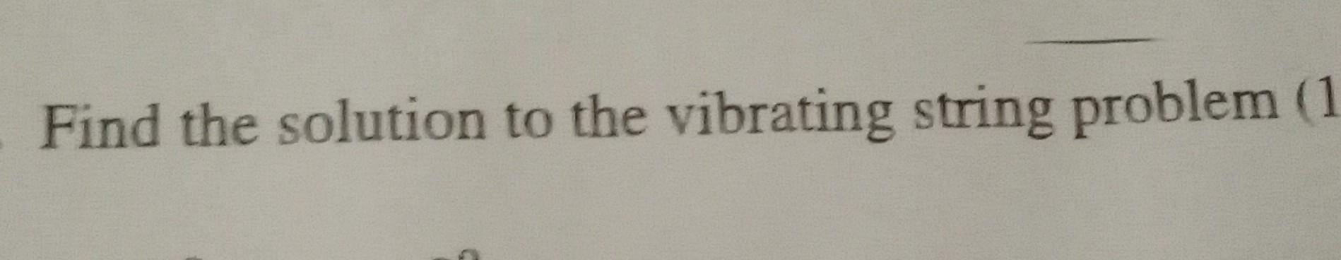 Solved Find the solution to the vibrating string problem | Chegg.com