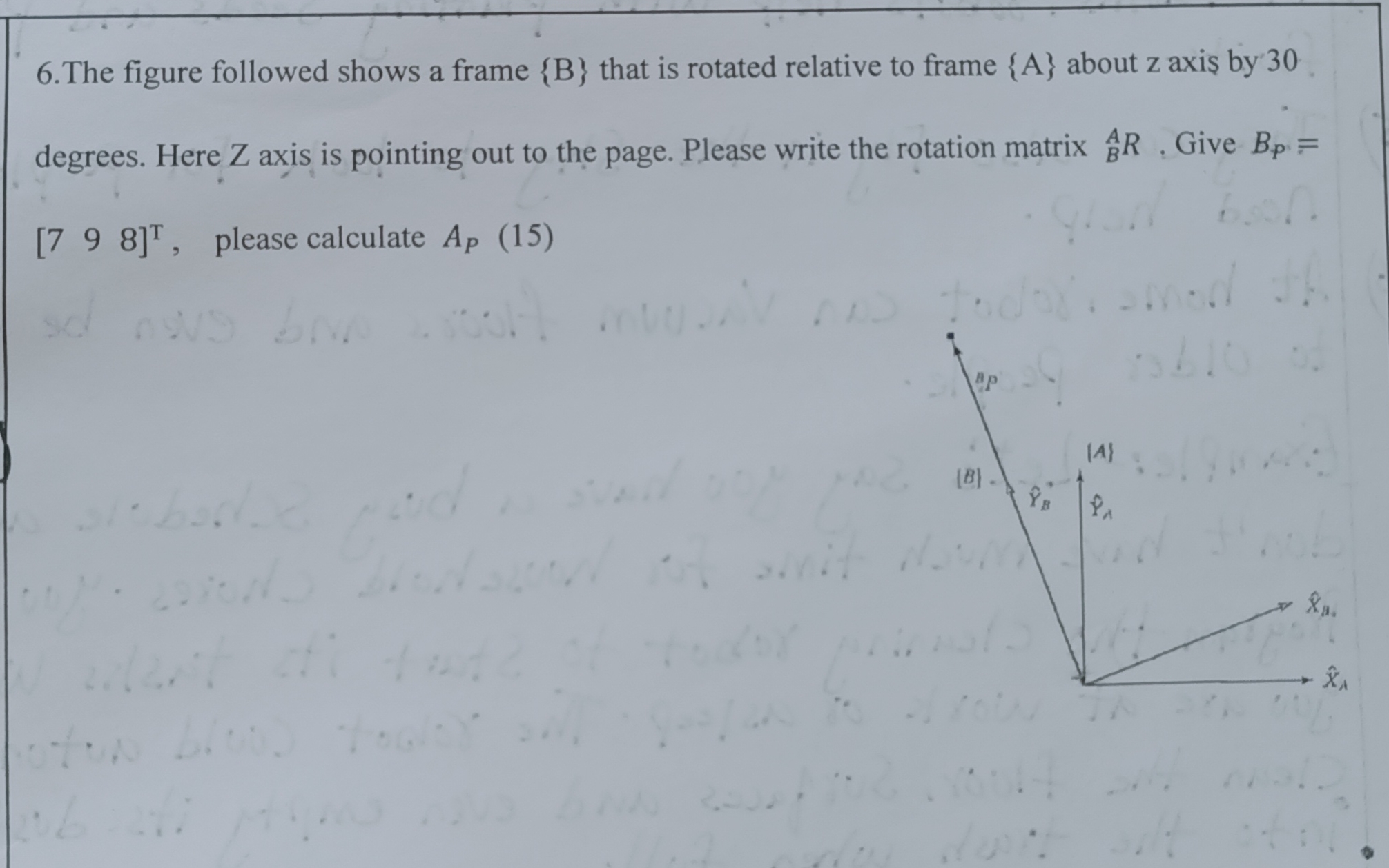 Solved The figure followed shows a frame {B} ﻿that is | Chegg.com