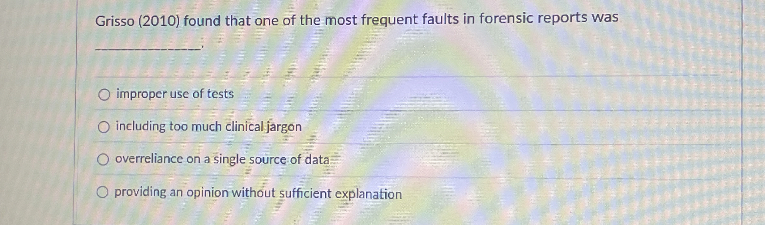 Solved Grisso (2010) ﻿found that one of the most frequent | Chegg.com