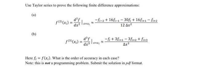 Solved Use Taylor series to prove the following finite | Chegg.com