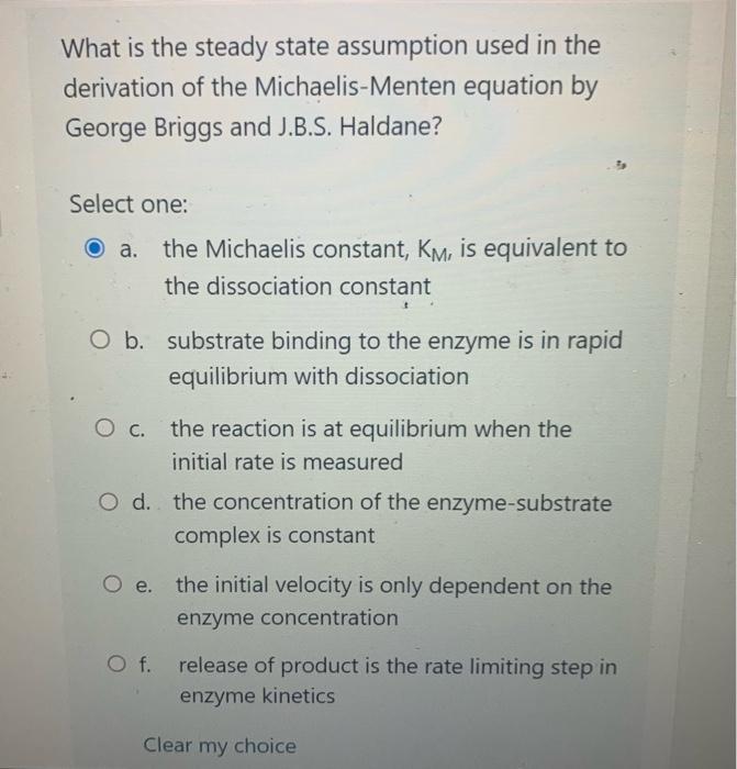 Solved What is the steady state assumption used in the | Chegg.com