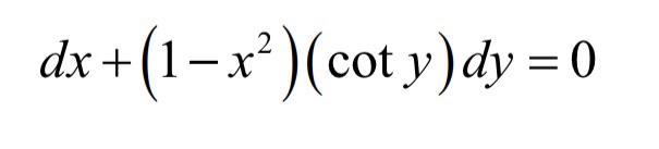 Solved dx+(1−x2)(coty)dy=0 | Chegg.com
