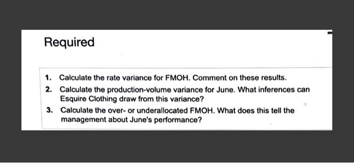Solved Required 1. Calculate the rate variance for FMOH. | Chegg.com