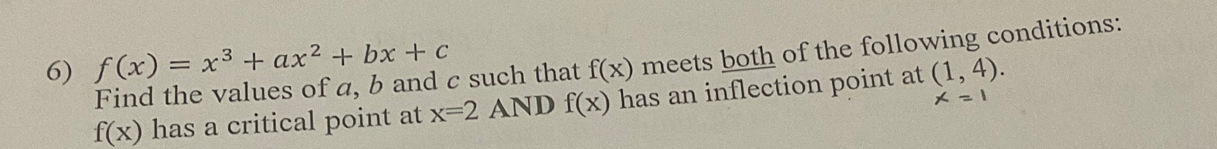 Solved f(x)=x3+ax2+bx+cFind the values of a,b ﻿and c ﻿such | Chegg.com