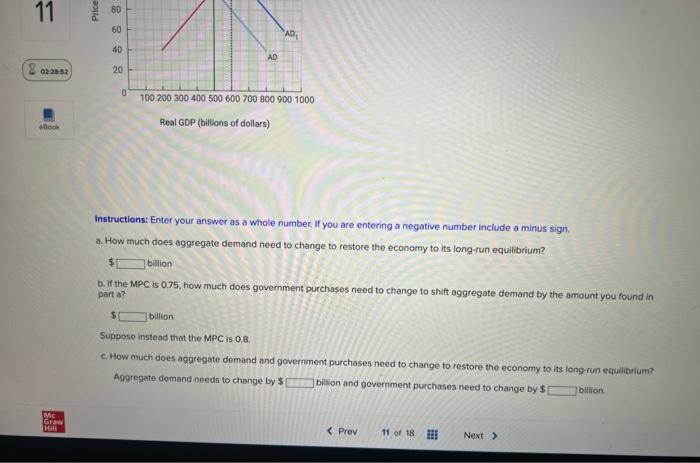 Solved The graph below depicts an economy where an increase | Chegg.com