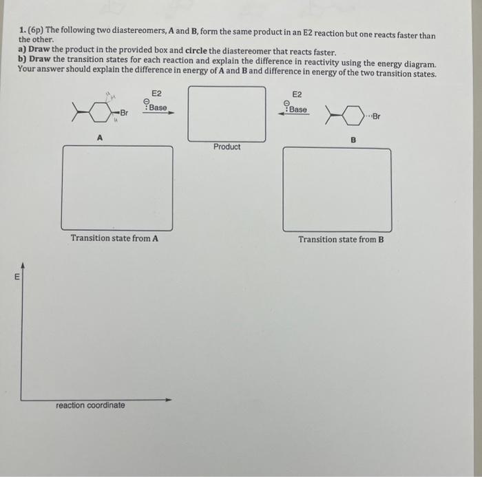 Solved (6p) The following two diastereomers, A and B, form | Chegg.com
