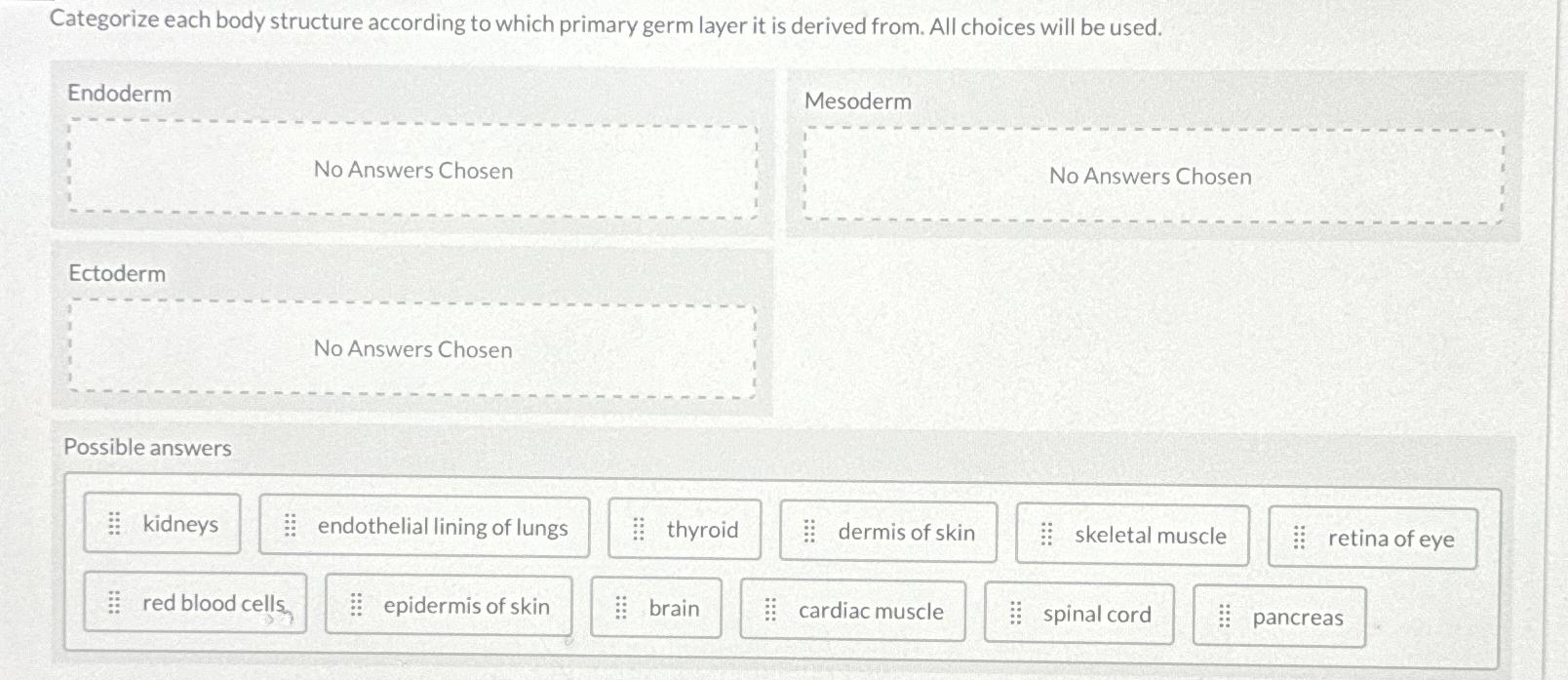 Solved Categorize each body structure according to which | Chegg.com
