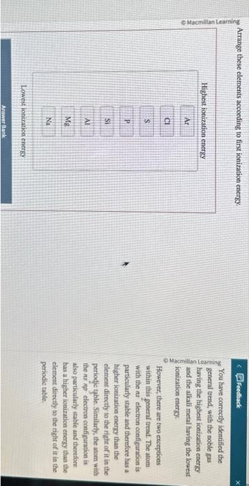Solved Arrange these elements according to first ionization | Chegg.com