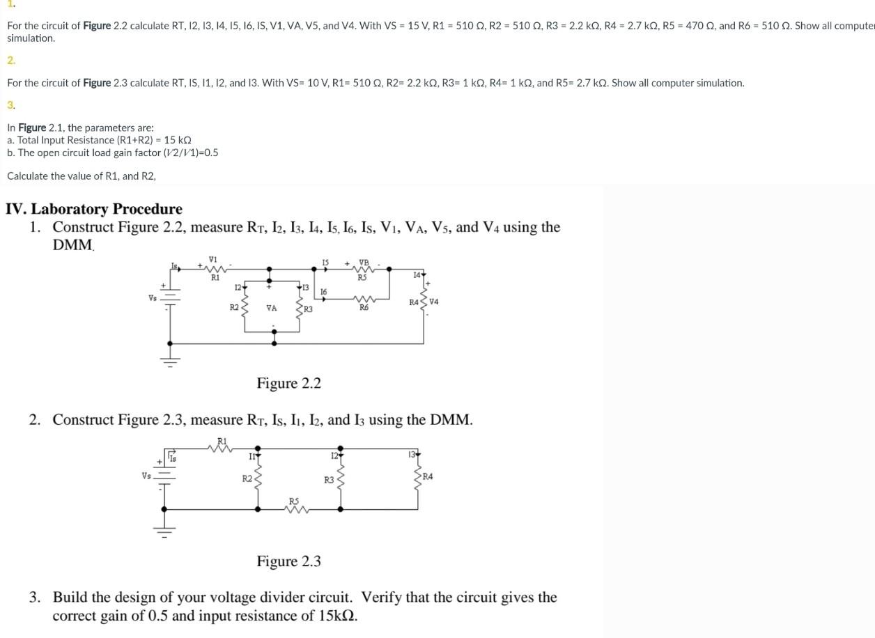 Solved For the circuit of Figure 2.2 calculate RT, 12, 13, | Chegg.com