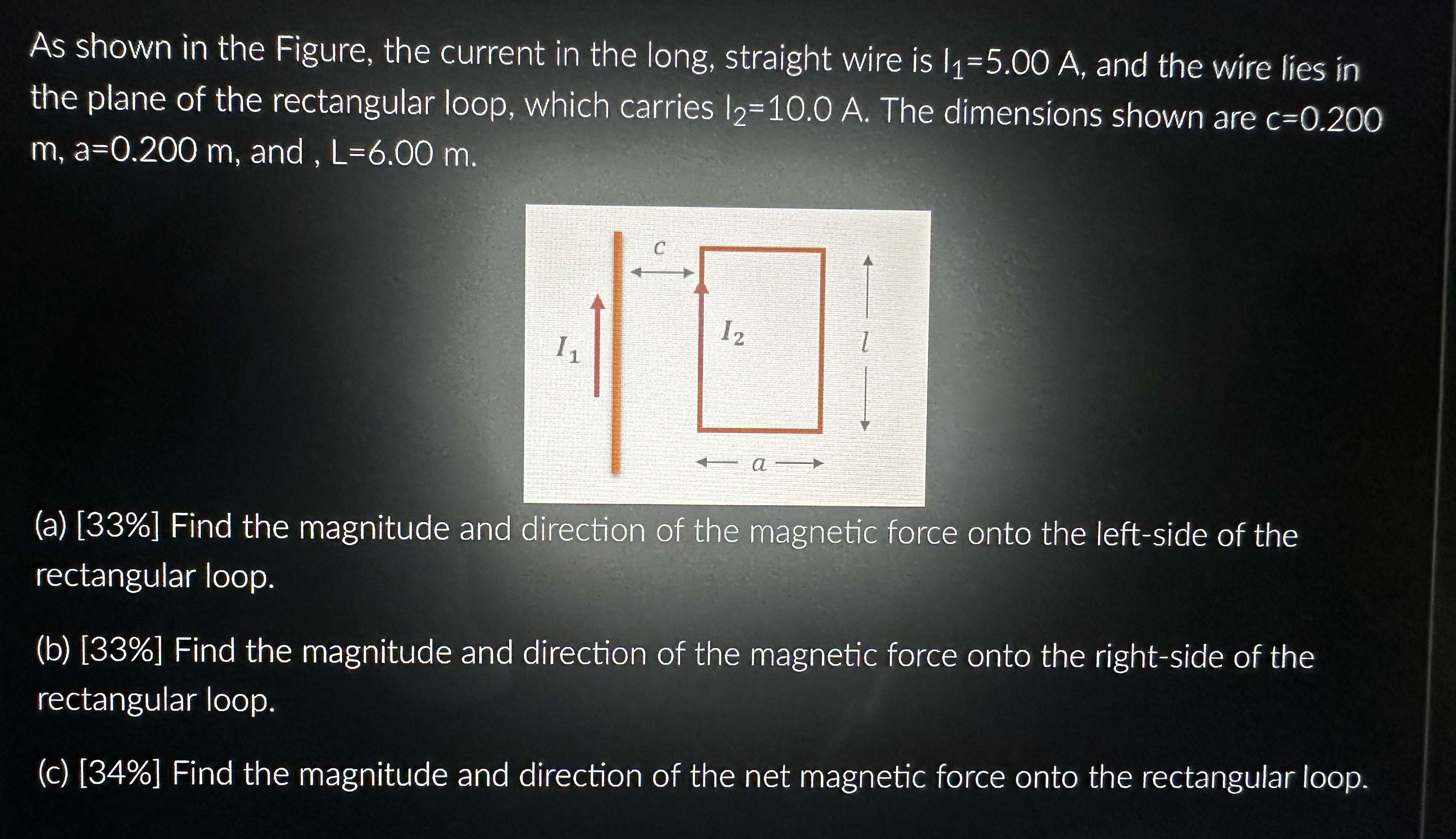 Solved As shown in the Figure, the current in the long, | Chegg.com
