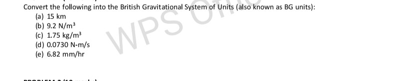 Solved Convert the following into the British Gravitational | Chegg.com