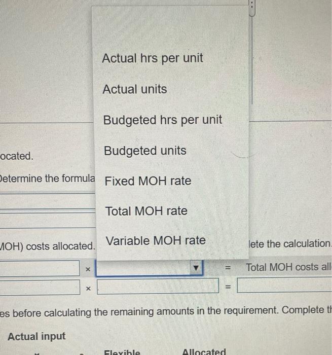 Solved Actual cot Warutie MOH incurre Nut complem the Latle | Chegg.com