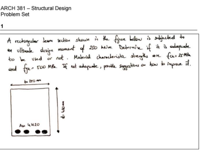 Solved ARCH 381 - Structural Design Problem Set 1 A | Chegg.com