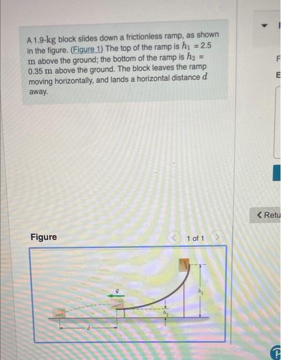 Solved Problem 8.66 Part A A 1.9 kg block slides down a | Chegg.com