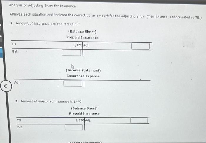 Solved Analysis of Adjusting Entry for Insurance Analyze | Chegg.com Solved Analysis of Adjusting Entry for Insurance Analyze | Chegg.com