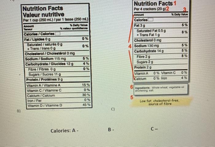 Solved carbohydrates - 4 kcal/gfats - 9 kcal/gproteins - 4 | Chegg.com