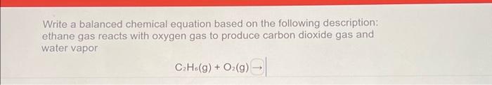Solved Write a balanced chemical equation based on the | Chegg.com