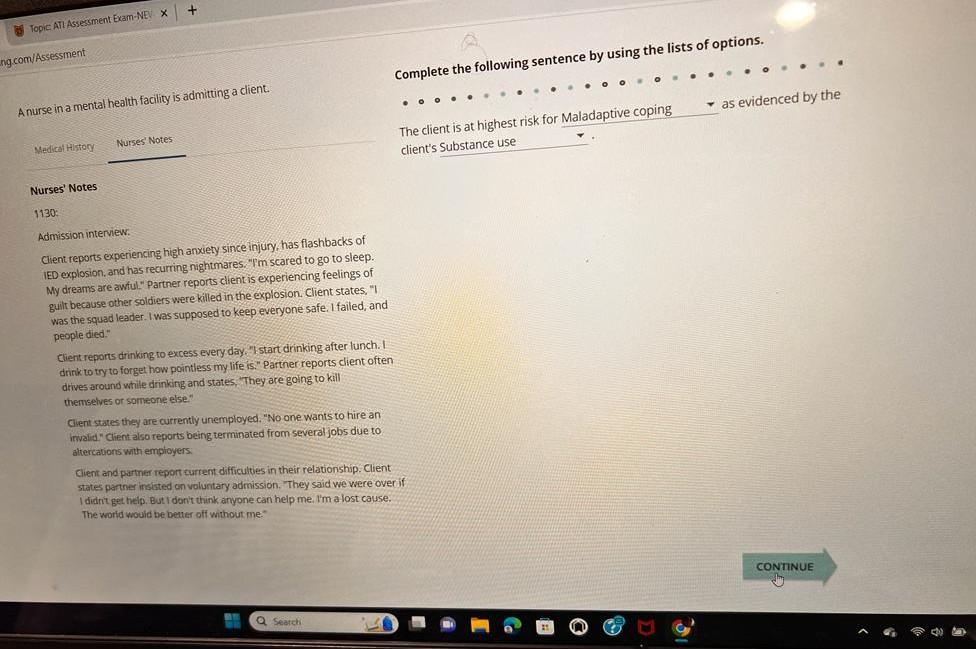 Solved nurse in a mental health faclity is admitting Medicat | Chegg.com
