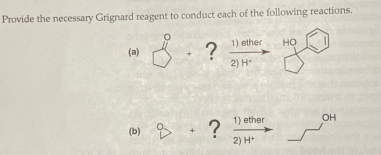 Solved Provide the necessary Grignard reagent to conduct | Chegg.com
