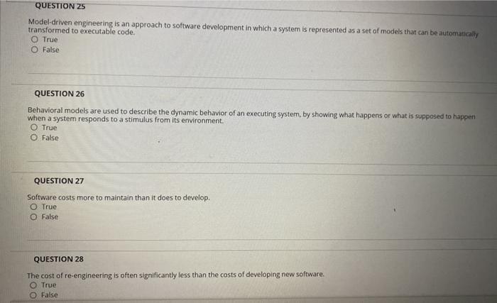 Solved Question 25 Model Driven Engineering Is An Approach