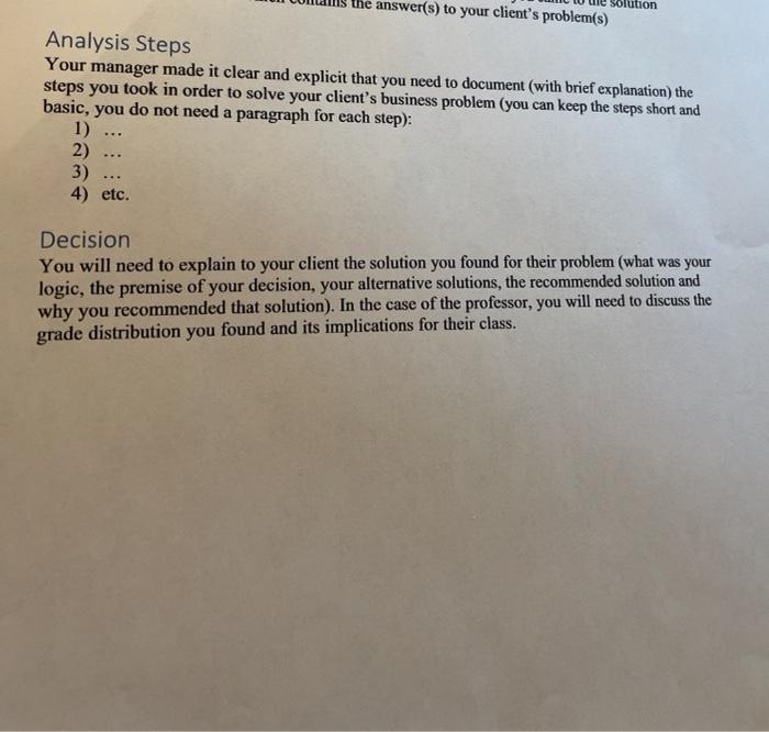 Solved Problem Description In the email, you find the | Chegg.com