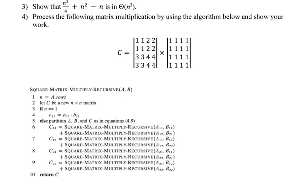 Solved Hi I need some help with Algorithms homework im | Chegg.com