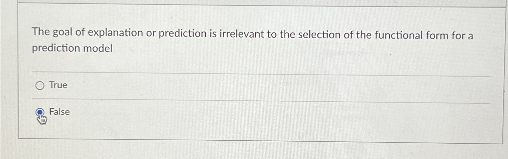 Solved The goal of explanation or prediction is irrelevant | Chegg.com