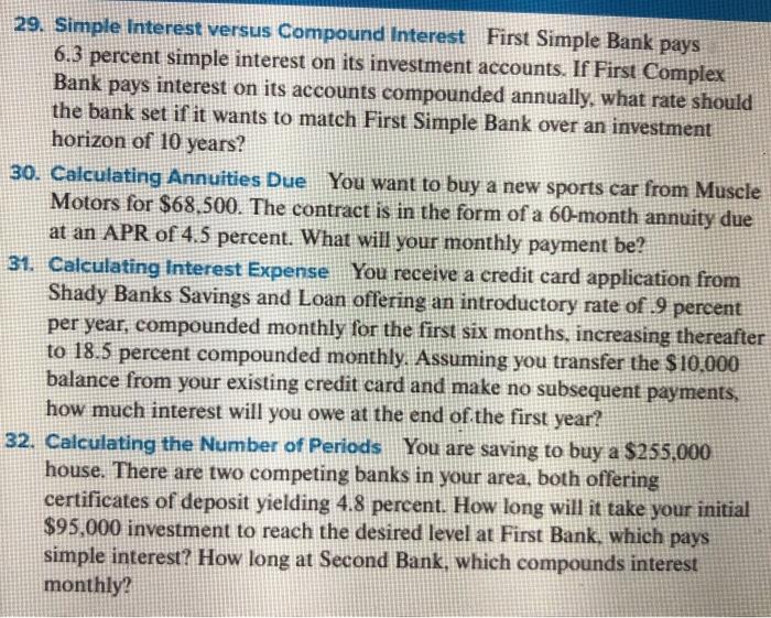 29. Simple Interest versus Compound Interest First | Chegg.com