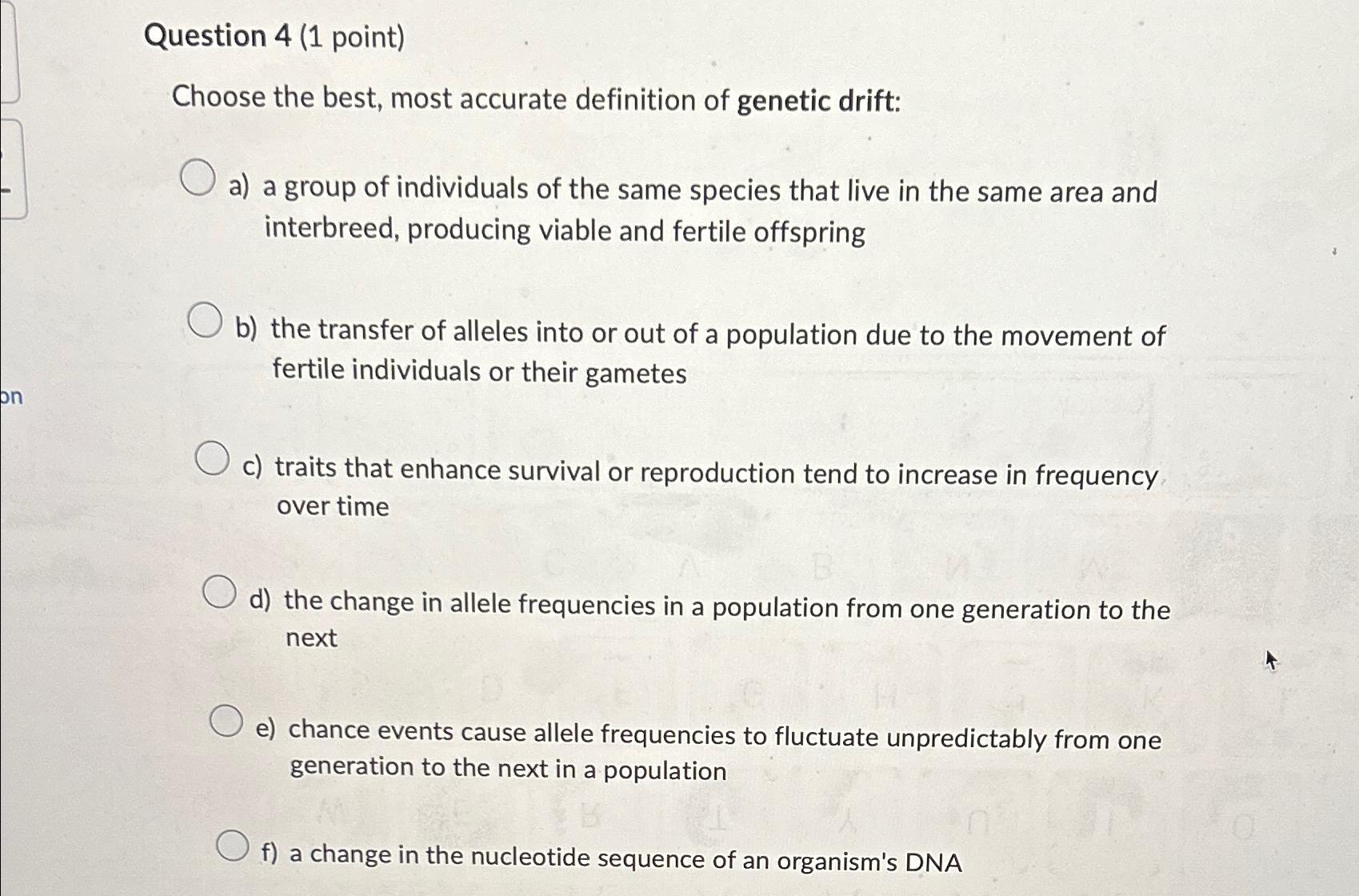 Solved Question 4 (1 ﻿point)Choose the best, most accurate | Chegg.com