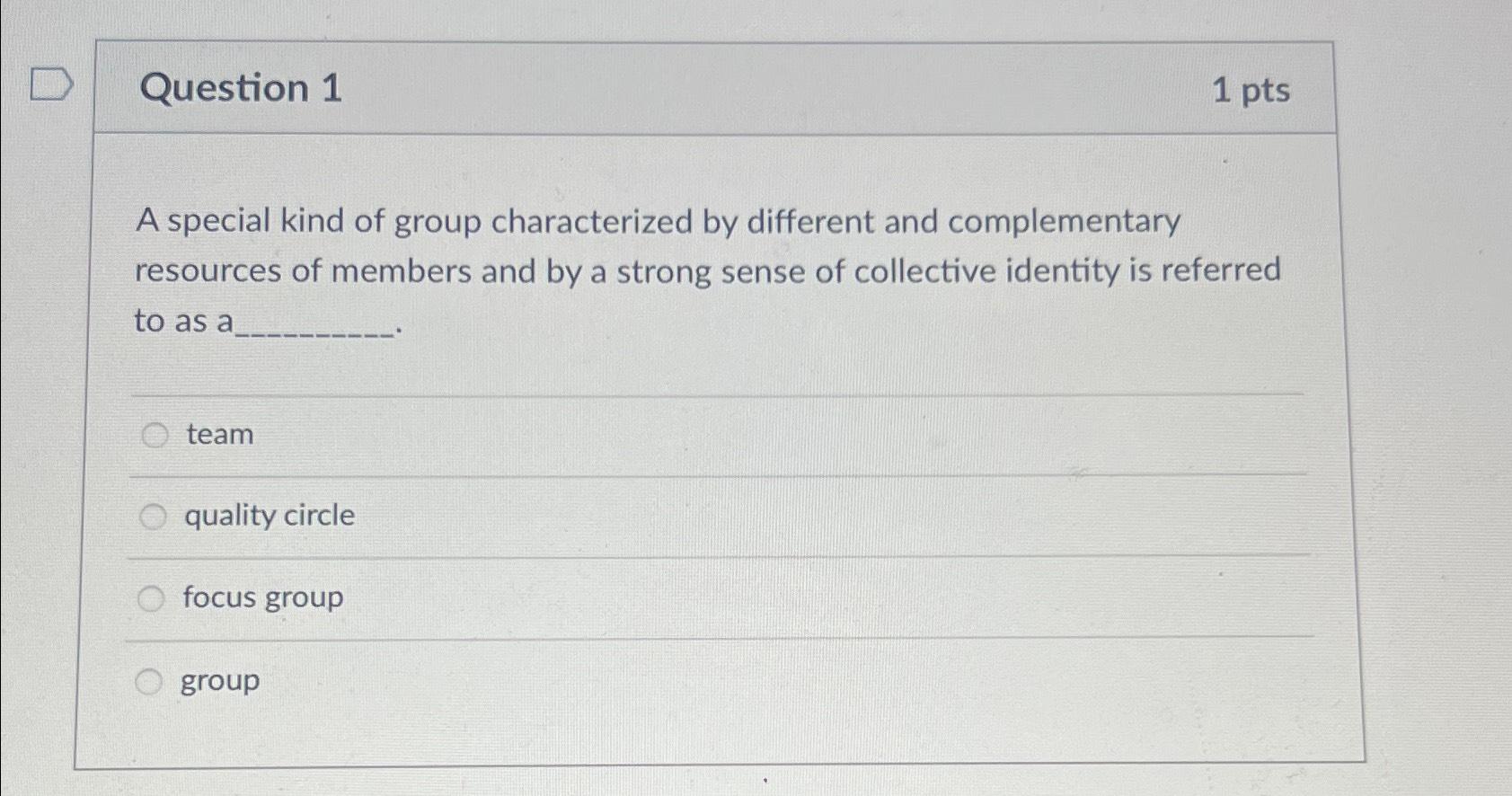 Solved Question 11 ﻿ptsA special kind of group characterized | Chegg.com
