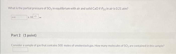 Solved Calcium oxide is used to remove the pollutant SO2 | Chegg.com