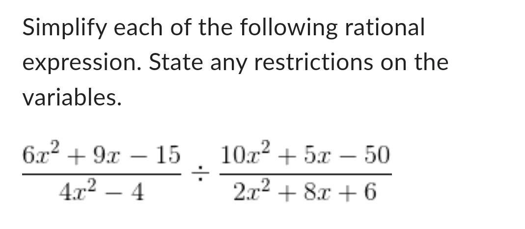Solved Simplify each of the following rational expression. | Chegg.com