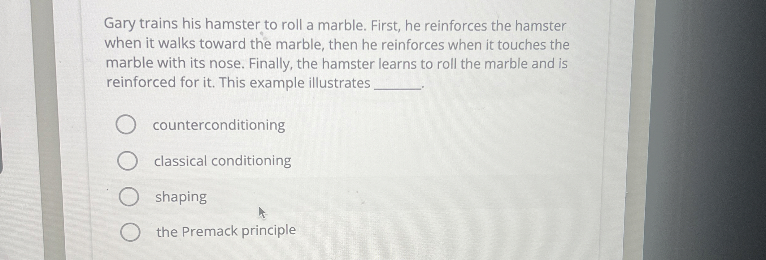 Solved Gary trains his hamster to roll a marble. First, he | Chegg.com